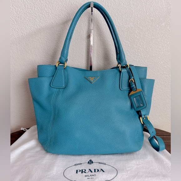 Prada | Bags | Prada Vitello Daino Large Pebbled Leather Multiway Bag | Poshmark